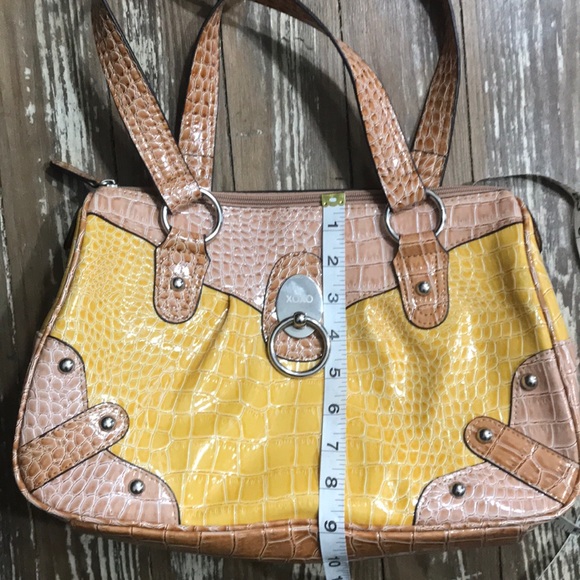 XOXO | Bags | Xoxo Satchel Purse Mustard Yellow And Tan Snake | Poshmark